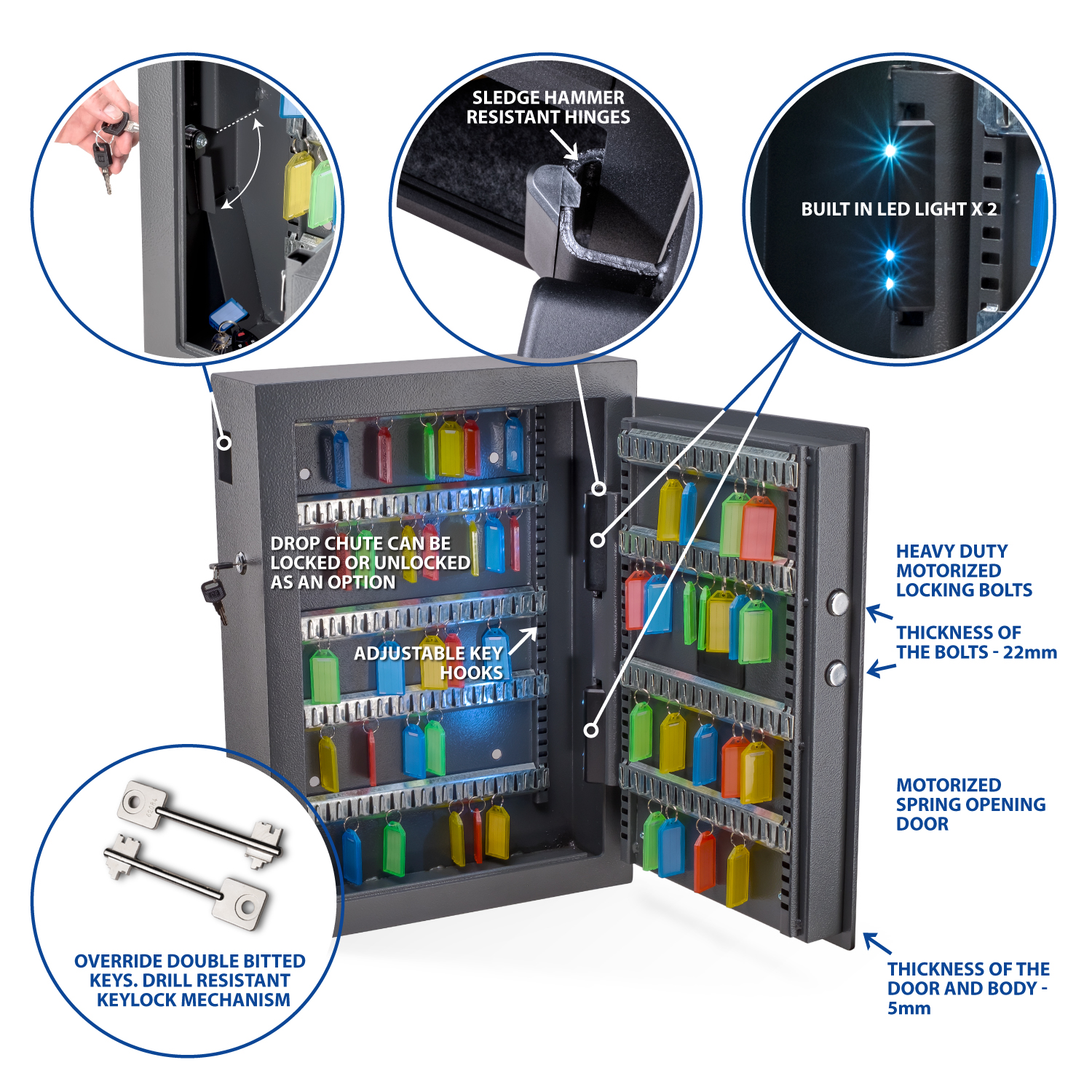 Viking Security Safe VS-100KS Key Cabinet Key Safe with Lockable Drop ...