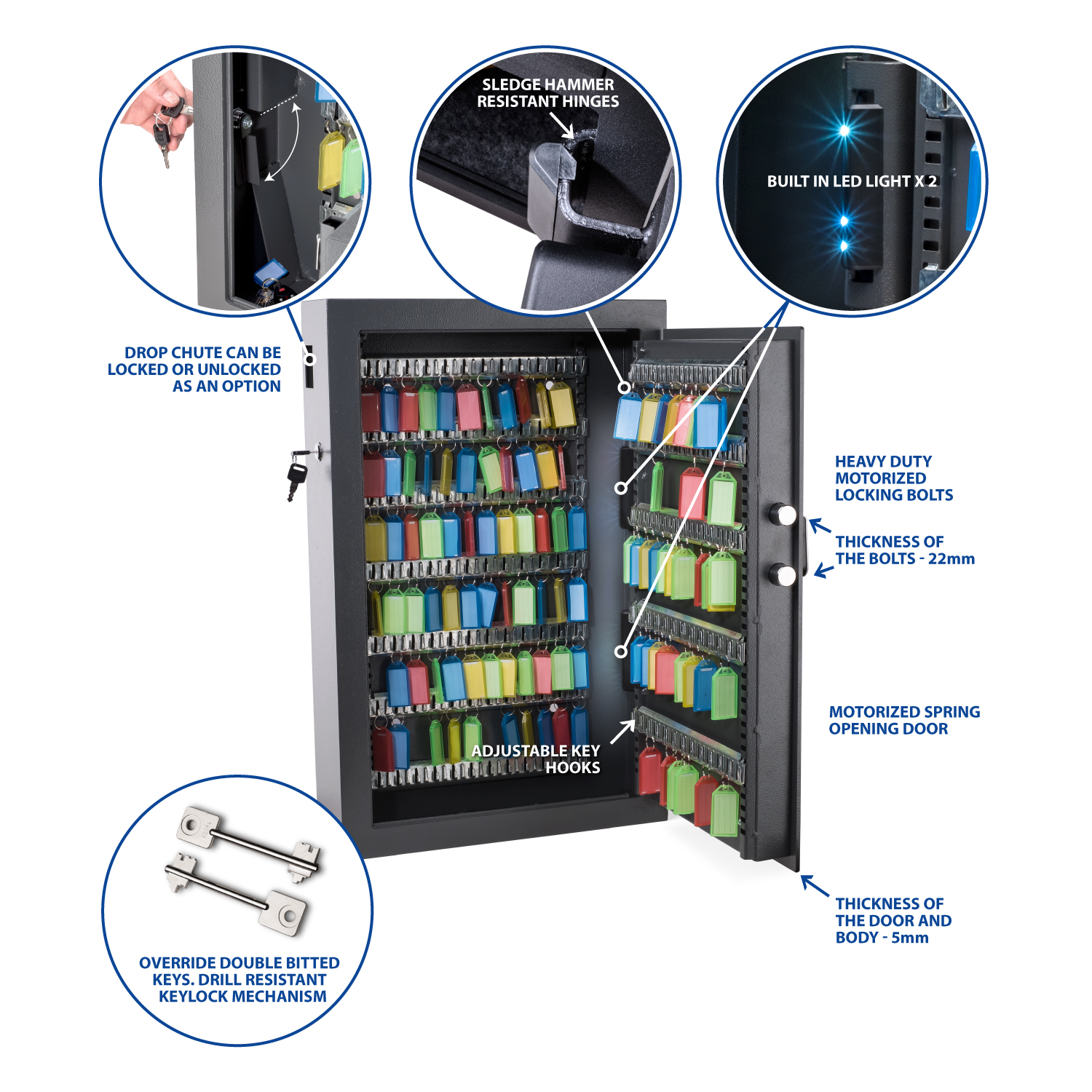 Viking Security Safe VS-144KS Key Cabinet Key Safe with Lockable Drop ...