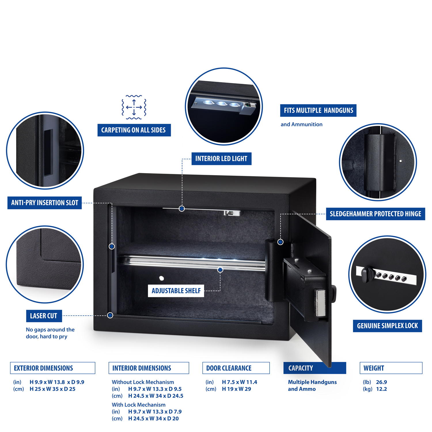 Viking Security Safe VS-25SX Multi Gun Capacity Pistol Handgun Safe ...