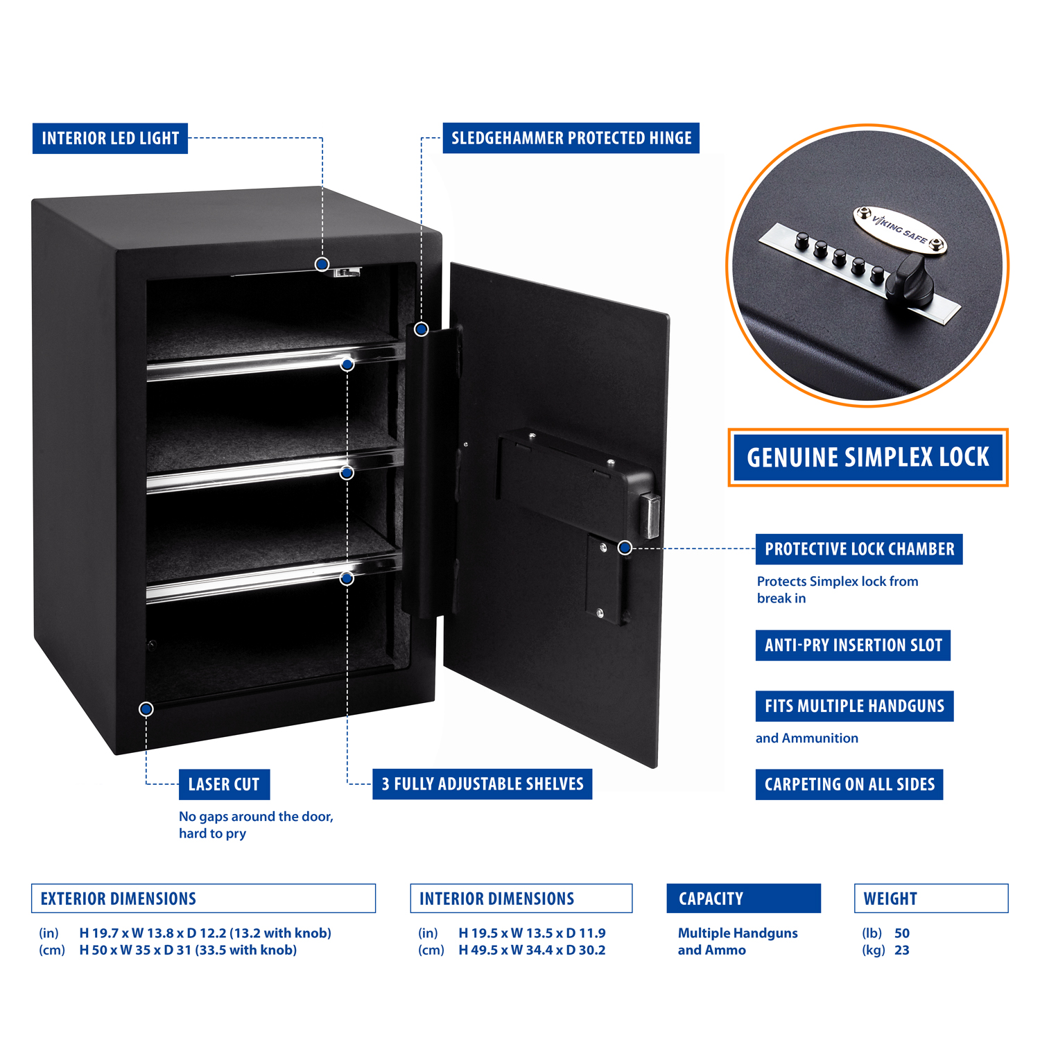 Viking Security Safe VS-50SX Large Mechanical Safe with Simplex Lock ...